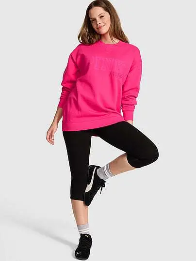 Pink Campus Fleece™ Oversized Crew Sweatshirt - Pink