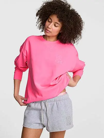 Pink Campus Fleece™ Oversized Crew Sweatshirt - Pink
