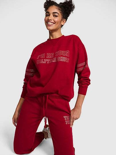 Pink Campus Fleece™ Crew Sweatshirt - Red