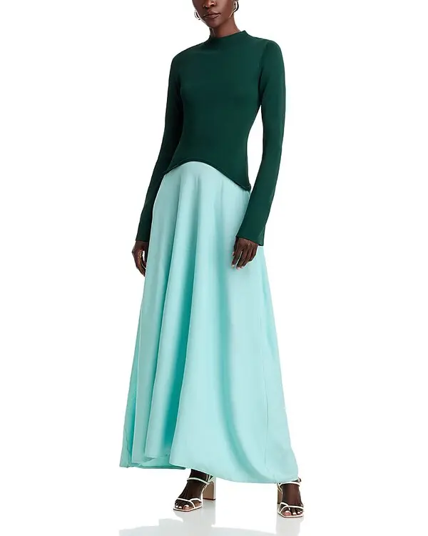 Solid & Striped The Soglio Maxi Dress - Evergreen/sky