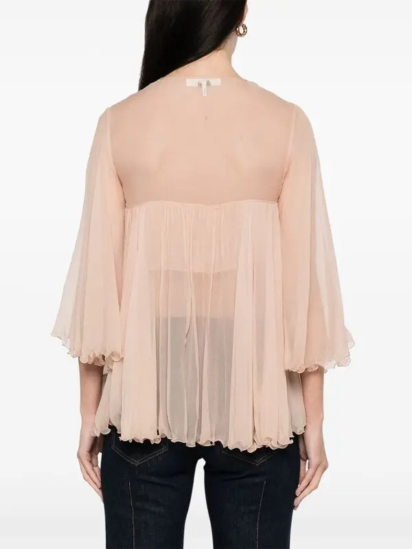 Chloé Pleated Silk Top