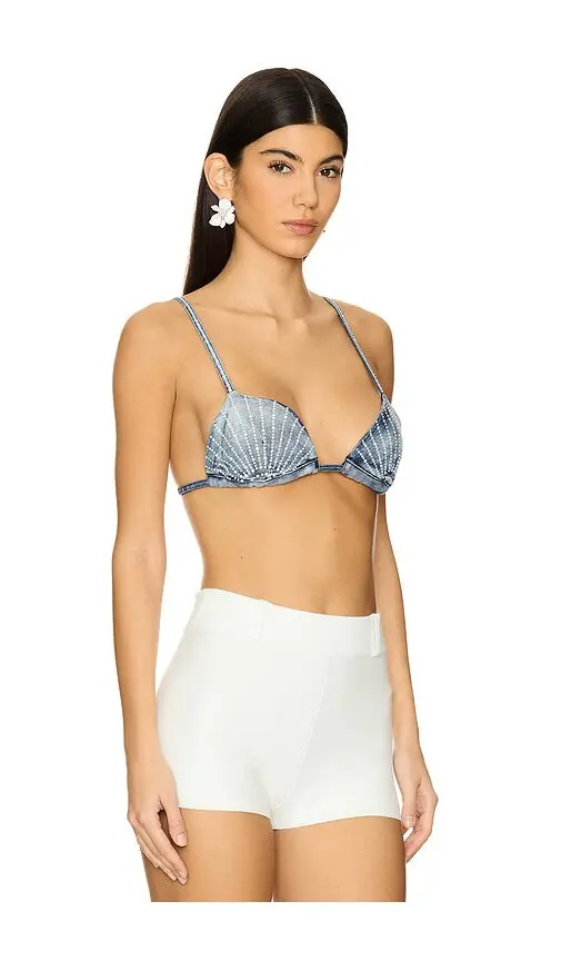 Agua Bendita Lolita Denim Silver Bikini Top