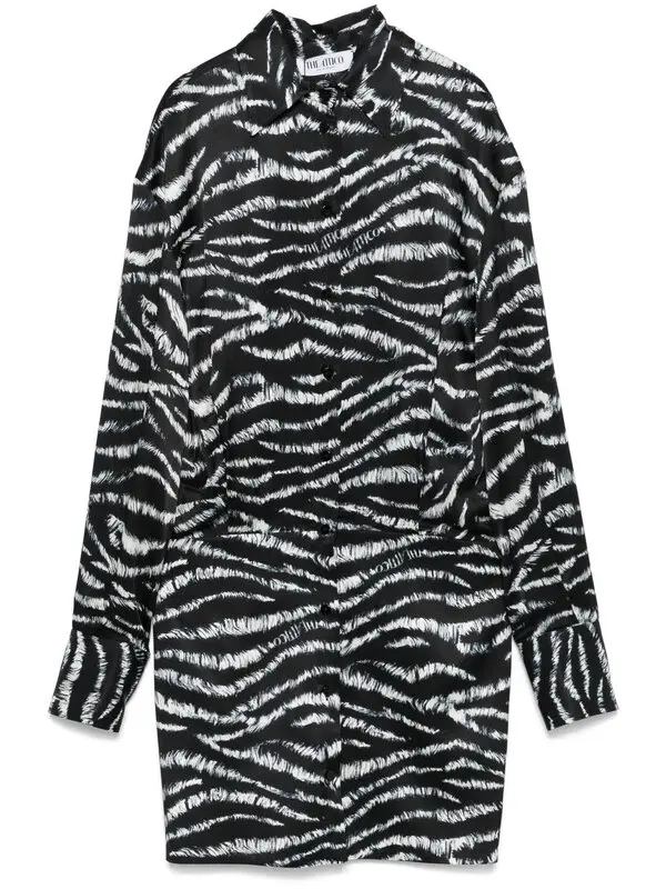 Attico Zebra-print Mini Shirt Dress