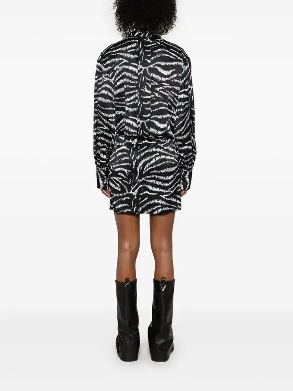 Attico Zebra-print Mini Shirt Dress