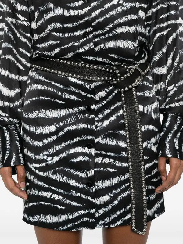 Attico Zebra-print Mini Shirt Dress
