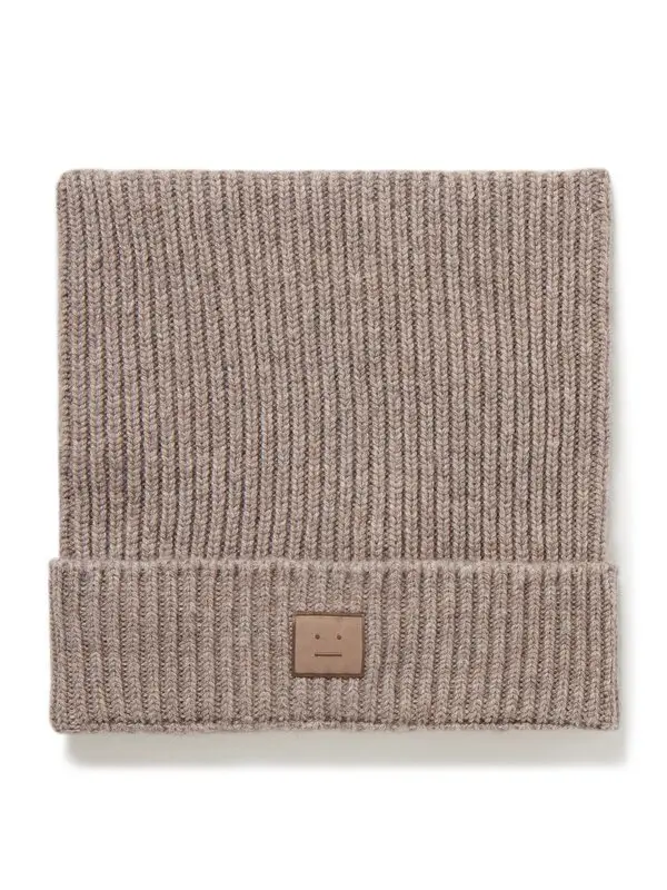 Acne Studios Kua Ribbed Wool And Yak-blend Beanie - Brown
