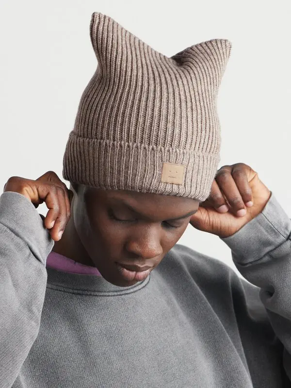 Acne Studios Kua Ribbed Wool And Yak-Blend Beanie - Brown