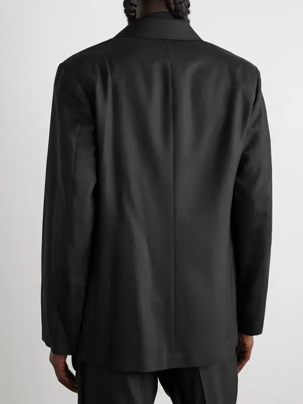 Our Legacy Double-breasted Unstructured Wool Blazer - Black