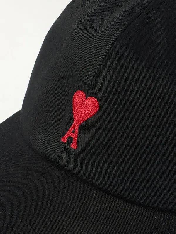 AMI Paris Logo-embroidered Baseball Cap - Black