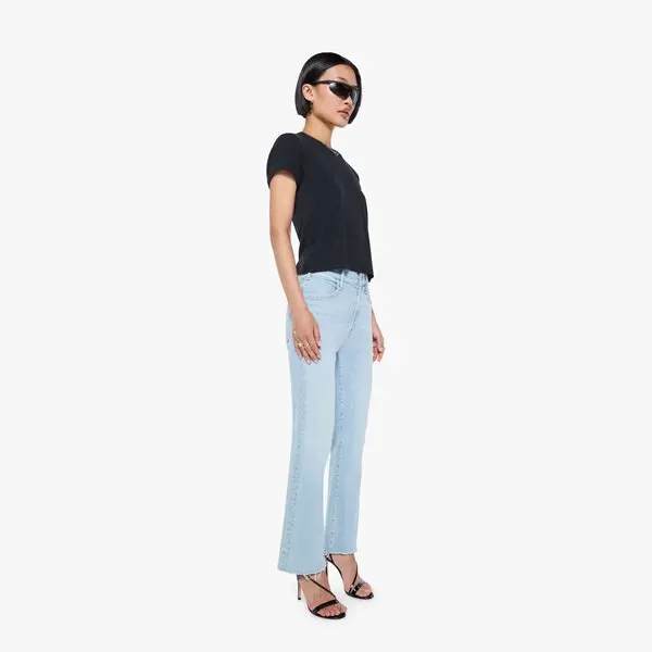 MOTHER Petites The Lil Hustler Ankle Fray Ball's In Your Court Jeans - Blue