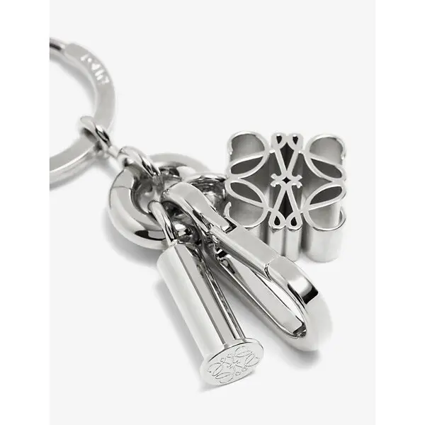 Loewe Anagram -tone Brass Keyring - Silver