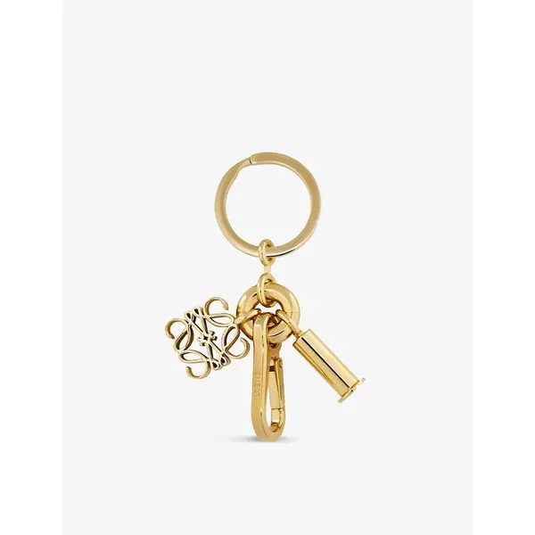 Loewe Anagram Brass Keyring - Gold