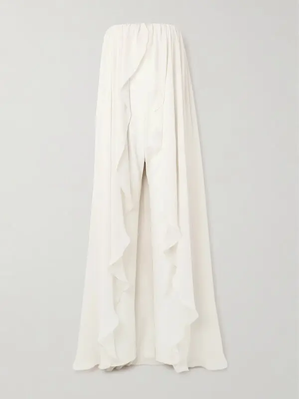 ABADIA Liya Cape-effect Jumpsuit - Cream