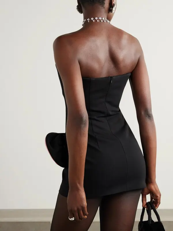magda butrym strapless mini dress Magda Butrym Strapless Appliqud Draped Silk-crepon Mini Dress - Women - Black Dresses
