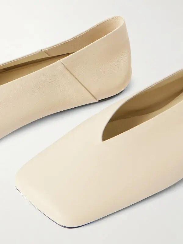 JIL SANDER Asymmetric Leather Ballet Flats