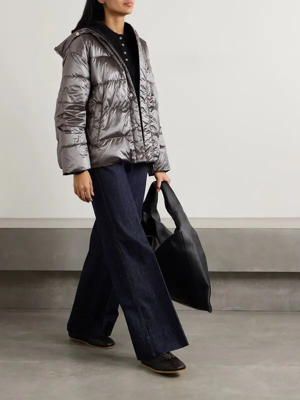 Max Mara Nico Reversible Hooded Padded Quilted Shell Down Coat