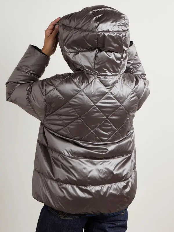 Max Mara Nico Reversible Hooded Padded Quilted Shell Down Coat