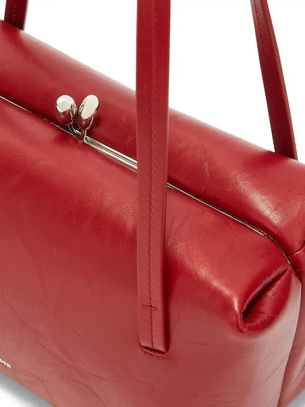 JIL SANDER Goji Pillow Leather Shoulder Bag - Red