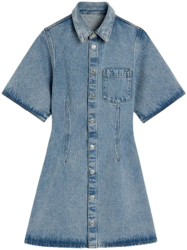 AMI Paris Short-sleeved Shirt Dress - Blue