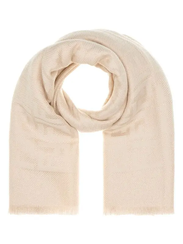 Fendi Logo-jacquard Scarf - Neutrals