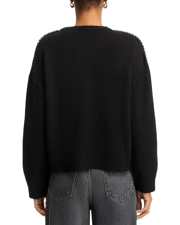 Aqua Rhinestone Embellished Sweatshirt