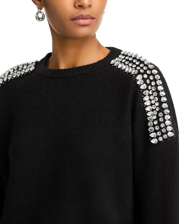 Aqua Rhinestone Embellished Sweatshirt