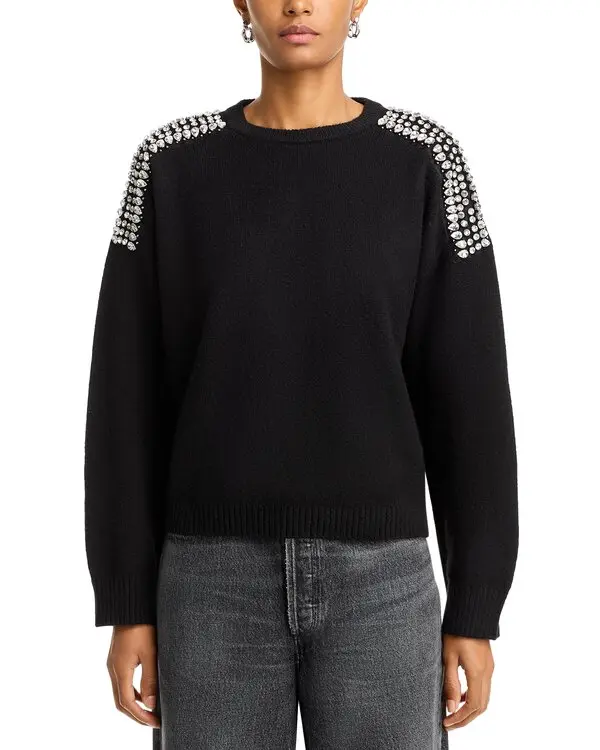 Aqua Rhinestone Embellished Sweatshirt