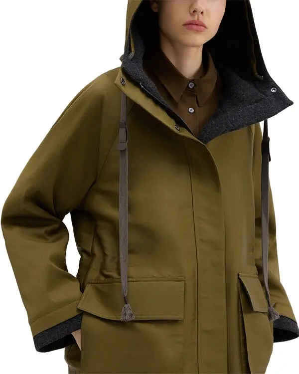 新品✨Theoryセオリー　HOODED PARKA LS KNIT パーカー Theory Cyber Wool Jacket In Olive - 70% Off | Editorialist