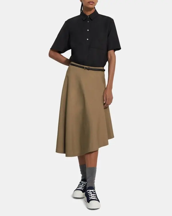 Theory Asymmetric Hem Midi Skirt