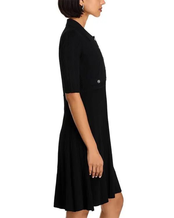 Pinko Rib Knit Button-front Shirt Dress