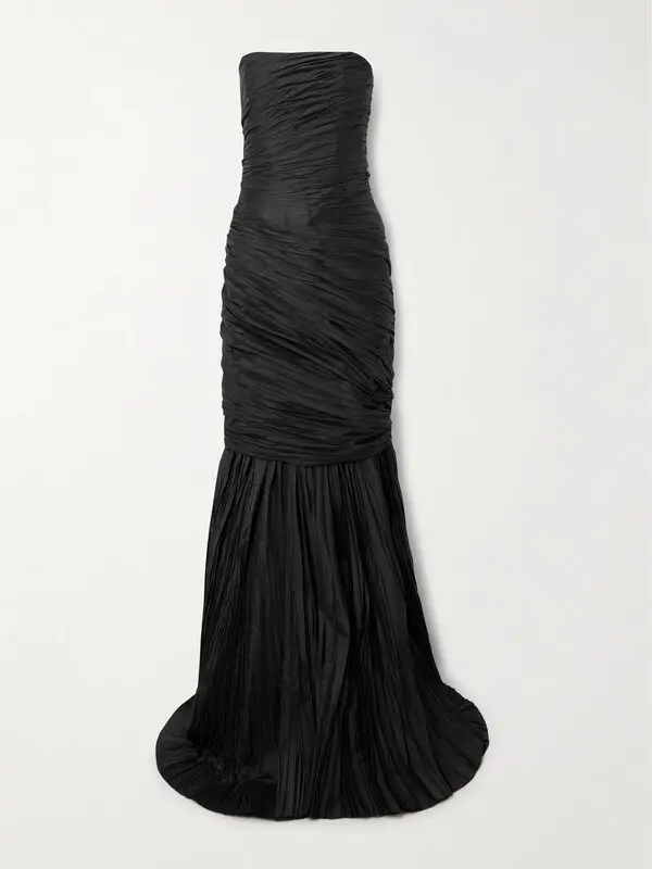 MARMAR HALIM Ruched Taffeta Mermaid Gown