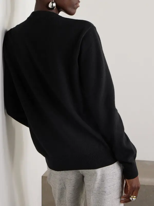 JIL SANDER Cashmere And Cotton-blend Sweater - Black