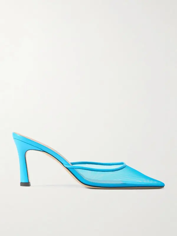 Attico Juno Leather-trimmed Mesh Pumps