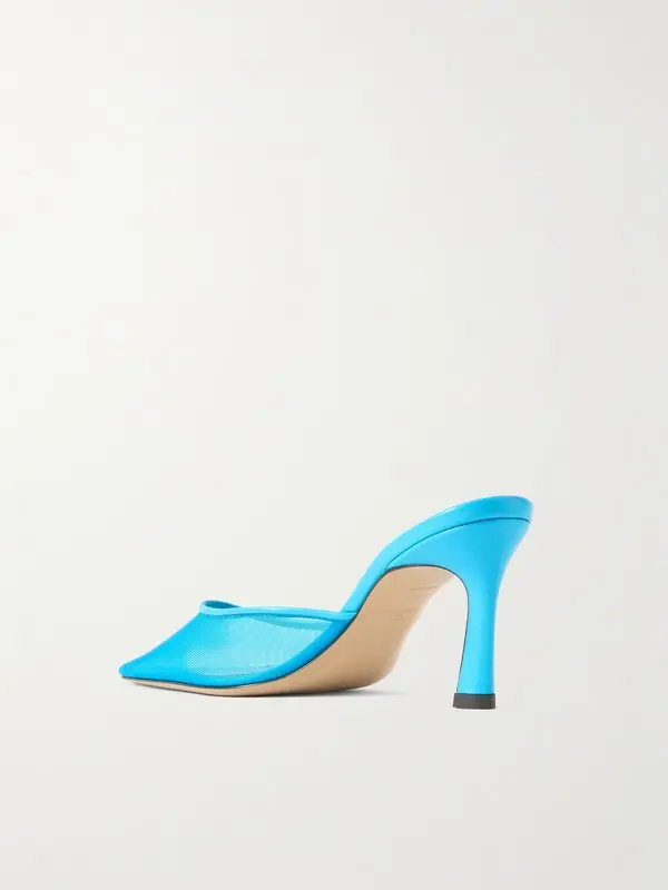 Attico Juno Leather-trimmed Mesh Pumps