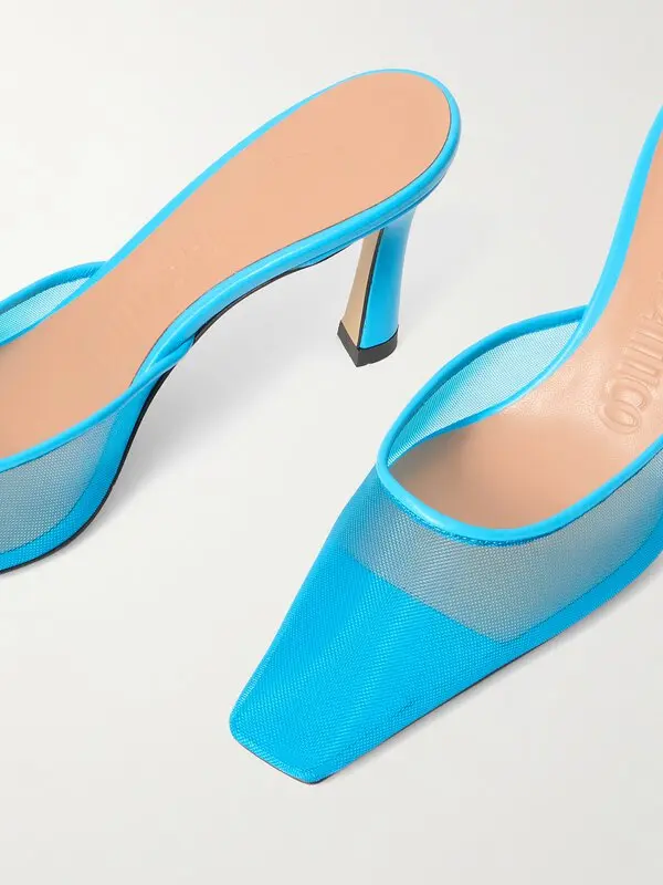 Attico Juno Leather-trimmed Mesh Pumps
