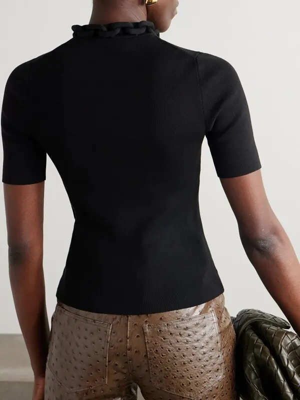 Rabanne Cropped Chain-embellished T-shirt - Black