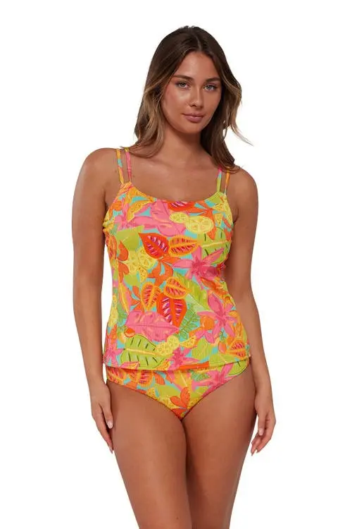 SUNSETS Taylor Tankini Swimsuit Top D Cup - Citrus Grove Sandbar Rib