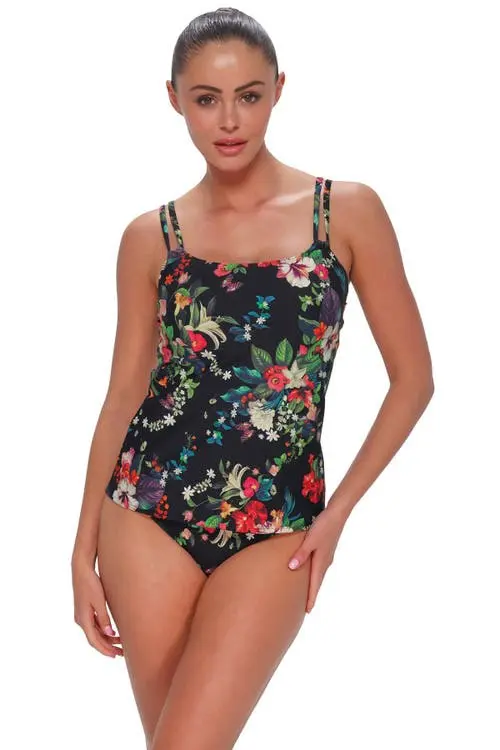 SUNSETS Taylor Tankini Swimsuit Top D Cup - Fleur Noire