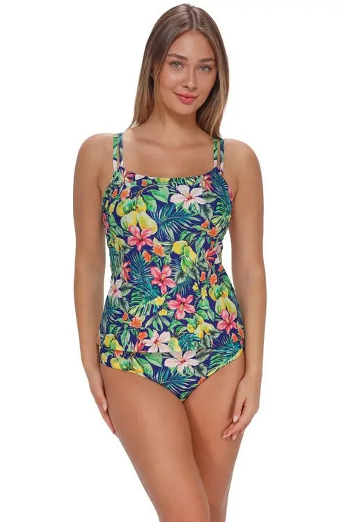 SUNSETS Taylor Tankini Swimsuit Top D Cup - Seaside Harvest