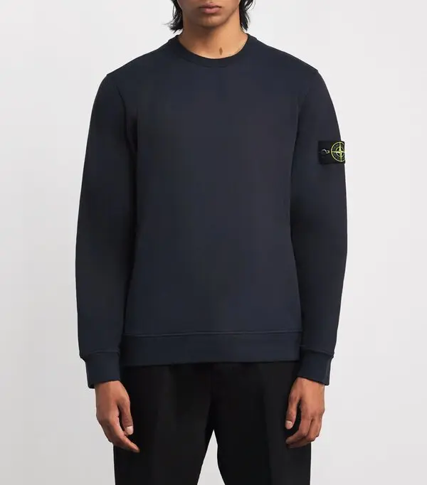 Stone Island Cotton Sweatshirt With Compass Logo Patch