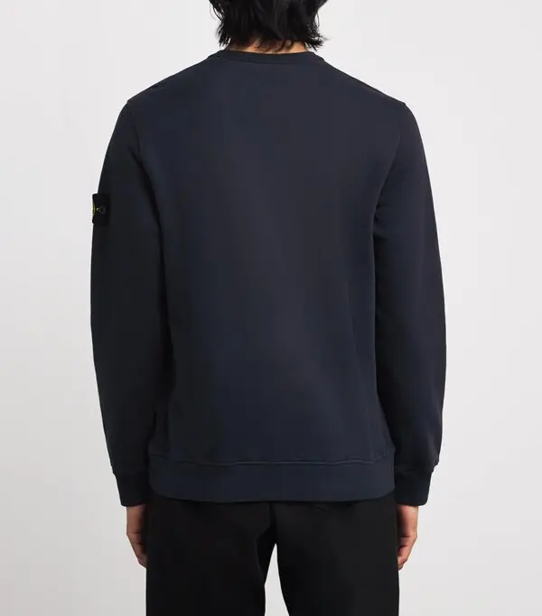 Stone Island Cotton Sweatshirt With Compass Logo Patch