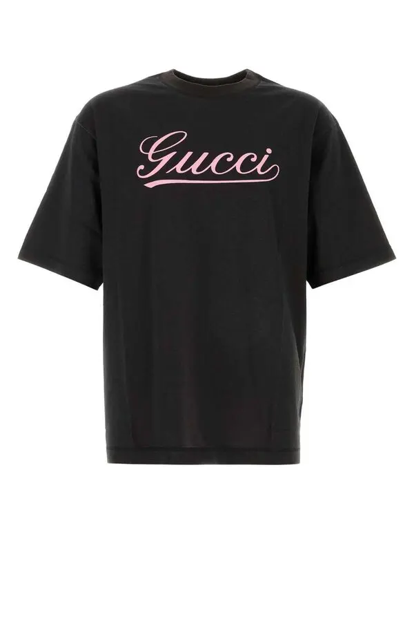 Gucci Logo Print T-Shirt In Black - 34% Off | Editorialist