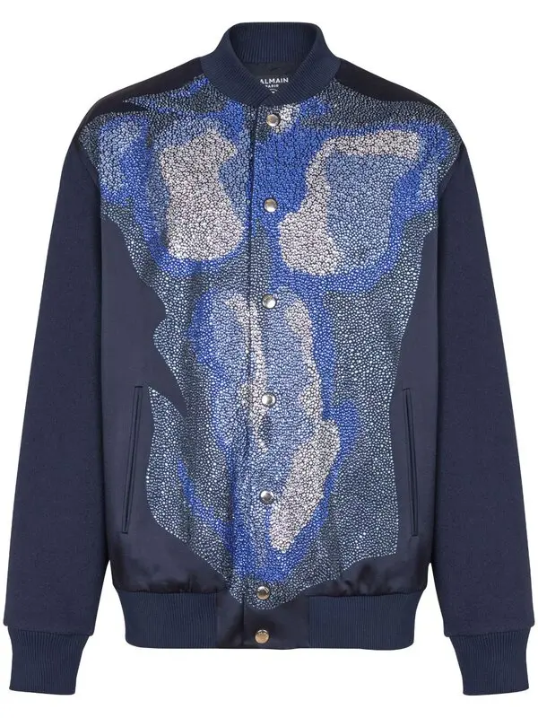 Balmain Trompe L'oeil-print Jacket - Blue