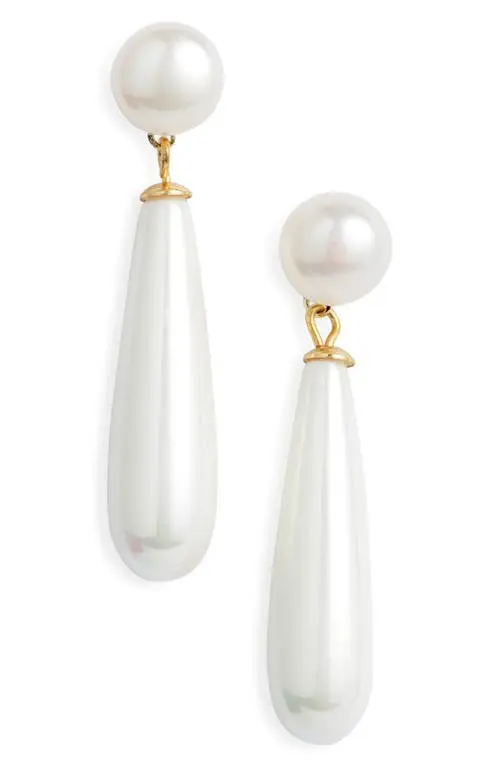 Shashi Linnea Faux Drop Earrings - Pearl