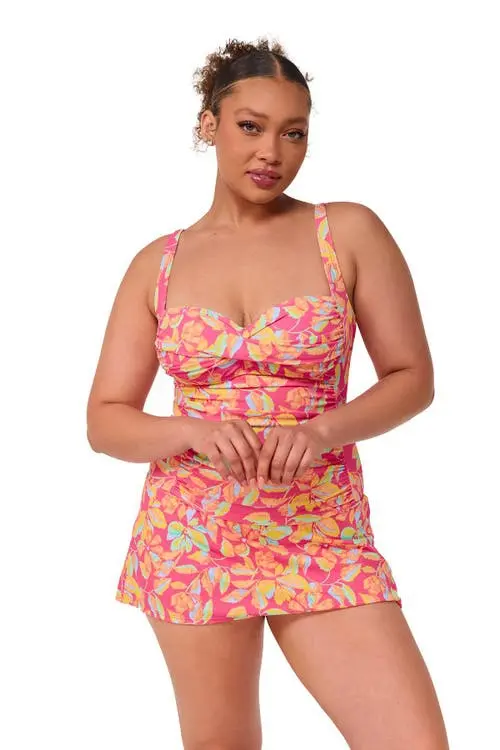 SUNSETS ESCAPE Sienna Swim Dress - Magic Hour Crepe