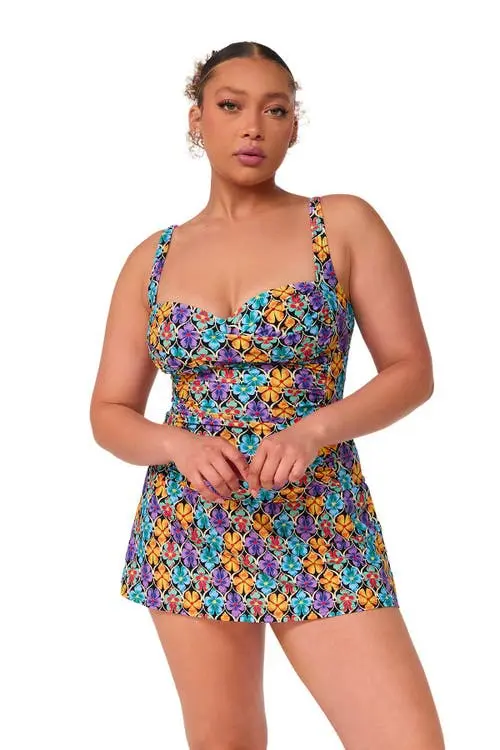 SUNSETS ESCAPE Sienna Swim Dress - Trellis Blooms