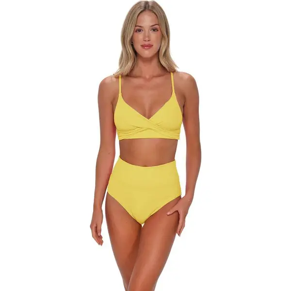 SUNSETS Lyla Bralette Bikini Top - Pineapple Crepe