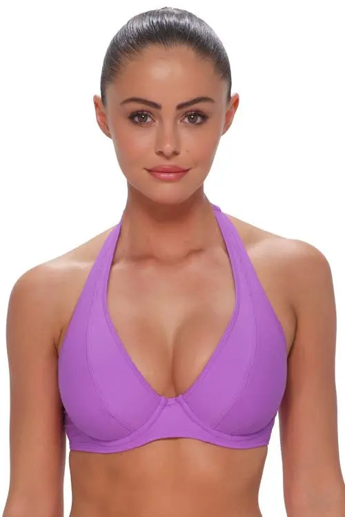 SUNSETS Muse Halter Dd Cup Bikini Top - Berry Burst