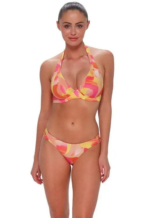 SUNSETS Muse Halter Dd Cup Bikini Top - Dreamsicle Crepe