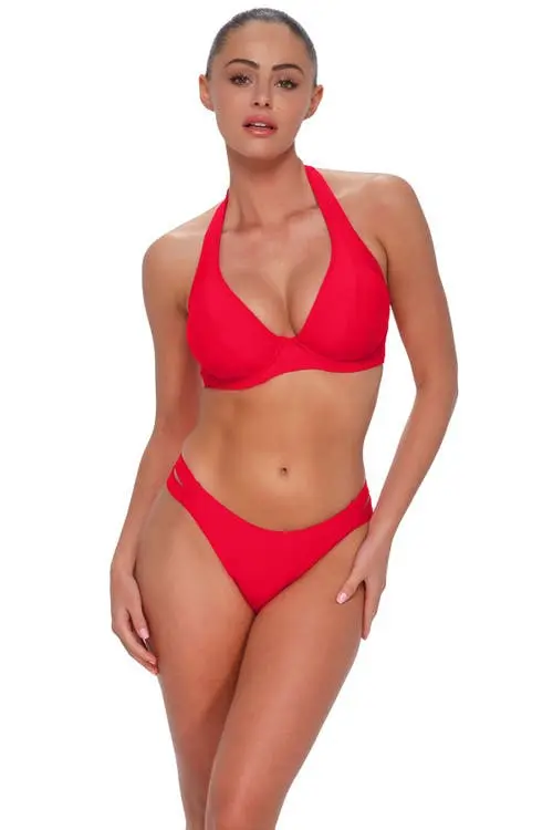 SUNSETS Muse Halter Dd Cup Bikini Top - Geranium